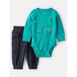 Carter's carter's 2tlg. Outfit in Hellblau/ Dunkelblau - 62% | Gr&ouml;&szlig;e 74 | Baby-bodys