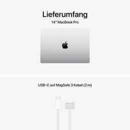 Apple Notebook »MacBook Pro CTO« 35, 97 cm / 14, 2 ′′ M5 10-Core GPU 1.000 GB SSD silber HDMI, USB-C, DisplayPort, Thunderbolt 4, Kartenleser,...