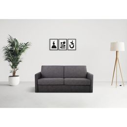 Home Affaire Schlafsofa &raquo;GOLDPOINT 182cm, Dauerschl&auml;fer, Liegefl&auml;che 140/200 cm,&laquo; 3-Sitzer mit Dauerschl&auml;fer-Funktion, Bonell-Federkernmatratze grau 