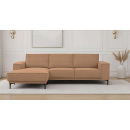 OTTO HOME Ecksofa »Polsterecke Oland, Struktur, Flachgewebe, Luxus-Microfaser, Boucle« L-Form, 280 cm, Wellenunterfederung, Skandi-Design,...