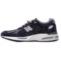New Balance Low-Top Sneaker - Navy Blue/Grey Mesh Logo Sneaker - Gr. 40,5 (EU) - in Blau - f&uuml;r Damen