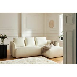 Trendmanufaktur Ecksofa &raquo;Shawn elegantes Designsofa, Breite 232cm, L-Form&laquo; bequem, organischer Form, mit hochwertigem Bezug wei&szlig; 95% Polyester, 5% 