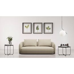Trendmanufaktur 3-Sitzer &raquo;Shawn Designsofa, elegant geschwungen Armlehnen, bequem&laquo; organischer Form, mit hochwertigem Bezug beige 95% Polyester, 5% 