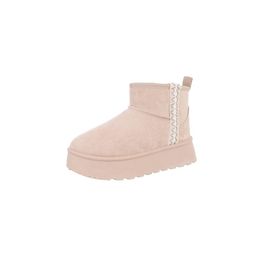 Ital-Design Snowboots Damen Gr&ouml;&szlig;e 42 beige / wei&szlig; Winterschuhe