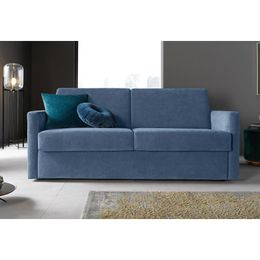 Home Affaire Schlafsofa &raquo;GOLDPOINT 182cm, Dauerschl&auml;fer, Liegefl&auml;che 140/200 cm,&laquo; 3-Sitzer mit Dauerschl&auml;fer-Funktion, Bonell-Federkernmatratze blau 