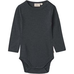 Wheat Langarmbody »Wool Body L/S Lucca« aus reiner Merinowolle navy 86 - N-Gr N-Gr 86 Gemütlicher Body von Wheat für Babys