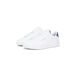 Tommy Hilfiger Sneaker »TH COURT LTH DETAIL ESS« weiß-blau 44 44 Schnürschuh mit gepolstertem Schaftrand