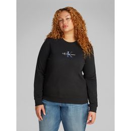 Calvin Klein Jeans Plus Sweatshirt &raquo;PLUS GRADIENT MONOLOGO CREWNECK&laquo;, in gro&szlig;en Gr&ouml;&szlig;en Black XXXL(46) XXXL(46) Sweatshirt mit Logo von CALVIN KLEIN