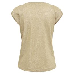 Only Kurzarmshirt &raquo;ONLSILVERY S/S V NECK LUREX TOP JRS NOOS&laquo; Gold Colour XL XL Shirt von Only