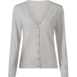 CR&Eacute;ATION L Damen Strickjacke mit 3D-Tupfen hellgrau Gr&ouml;&szlig;e 50