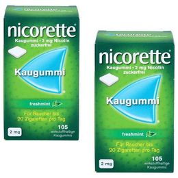 Nicorette Kaugummi 2 mg freshmint Doppelpackung 2 St