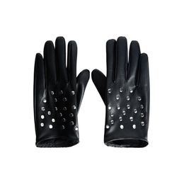 Bershka Fingerhandschuhe Damen Gr&ouml;&szlig;e XS/XL schwarz / silber