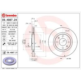 Brembo Bremsensatz-Vorn und hinten Bremsensatz, Scheibenbremse vorne rechts links innenbel&uuml;ftet 266mm f&uuml;r RENAULT PEUGEOT CITRO&Euml;N HSV FENGSHEN 9566780