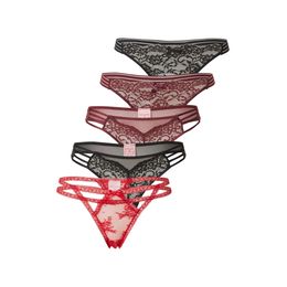 Hunkem&ouml;ller Hunkem&ouml;ller String Damen Gr&ouml;&szlig;e L brombeer / rot / schwarz