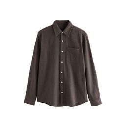next Button Up Shirt male size 4XL Dark brown