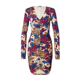 Just Cavalli Kleid Damen Gr&ouml;&szlig;e 32 creme / blau / braun / magenta Sommerkleid