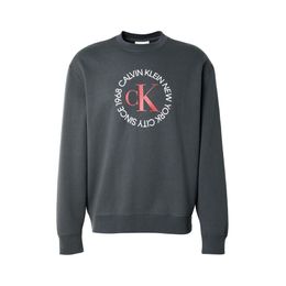 Calvin Klein Jeans Sweatshirt Herren Gr&ouml;&szlig;e M dunkelgrau / rot / wei&szlig;