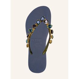 Uzurii Slipper & Pantoletten - platte hausschuhe Alexia - Gr. 37_38 - in Blau - f&uuml;r Damen