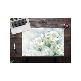 cover-your-desk.de Schreibtischunterlage &ndash; &ldquo;Romantische wei&szlig;e Tulpen&ldquo; (L)60 x (B)40 | Gr.: onesize