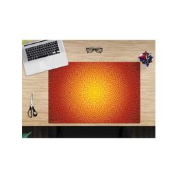 cover-your-desk.de Schreibtischunterlage &ndash; &ldquo;Mandala rot-gelb&ldquo; (L)60 x (B)40 | Gr.: onesize