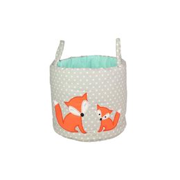 BABY LAL Aufbewahrungskorb "FUCHS & Co." in Grau/Mint - (H) 32 x (B) 35cm | Gr.: onesize