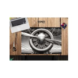 cover-your-desk.de Schreibtischunterlage &ndash; &ldquo;Flugzeug Propeller&ldquo; (L)60 x (B)40 | Gr.: onesize