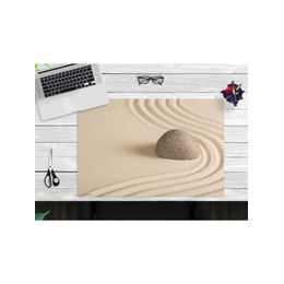 cover-your-desk.de Schreibtischunterlage &ndash; &ldquo;Zen Garten mit Stein im Sand&ldquo; (L)60 x (B)40 | Gr.: onesize
