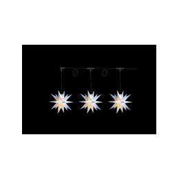 Sterntaler Sternenkette | Weihnachtsstern Kette | 3 Sterne | 18 Zacker | Wei&szlig; | | Gr.: onesize