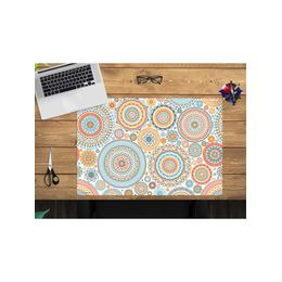cover-your-desk.de Schreibtischunterlage &ndash; &ldquo;Mandala mit Kreisen&ldquo; (L)60 x (B)40 | Gr.: onesize