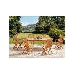 Beliani 7-tlg Gartentisch Set MAUI II in Braun | Gr.: onesize