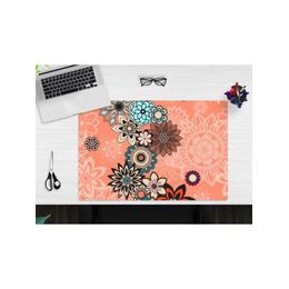 cover-your-desk.de Schreibtischunterlage &ndash; &ldquo;Mandala mit Bl&uuml;ten&ldquo; (L)60 x (B)40 | Gr.: onesize