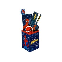 MARVEL Spider-Man Federtasche Gef&uuml;llter K&ouml;cher mit Schreibutensilien | Gr.: onesize