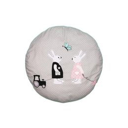 BABY LAL Sitzkissen f&uuml;r den Morgenkreis "HASENFREUNDE &Co." in Grau - (H) 15 x (B) 45cm | Gr.: onesize