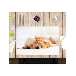 cover-your-desk.de Schreibtischunterlage &ndash; &ldquo;Freundschaft zwischen Katze und Hund&ldquo; (L)60 x (B)40 | Gr.: onesize