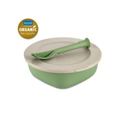 Koziol CONNECT BOX READY 1,3 - Box mit Deckel 1,3l & Besteckset in nature leaf green | Gr.: onesize