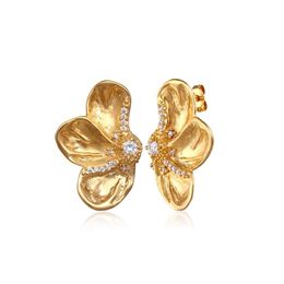 Elli Ohrringe 925 Sterling Silber Blume in Gold | Gr.: onesize