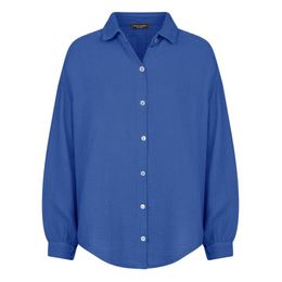 SASSYCLASSY Ultra Oversize Musselin-Blusenhemd kürzere Variante in Royalblau | Gr.: onesize
