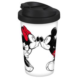 GEDA LABELS Coffee to go Becher Mickey Kiss Sketch in Wei&szlig; - 400 ml | Gr.: onesize