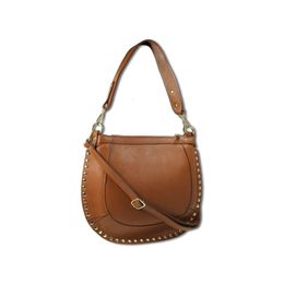 Toscanto Schultertasche, Umh&auml;ngetasche Leder hellbraun ca. 36cm | Gr.: onesize