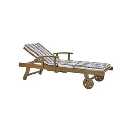 Beliani 2-tlg Gartenliege AMANTEA II in Braun/Blau/Beige | Gr.: onesize