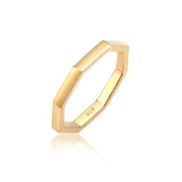 Elli Ring 925 Sterling Silber Geo, Pinky Ring in Gold | Gr.: 48