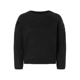 More & More More & More eleganter Strickpullover Pailletten-Applikation in black | Gr.: 40