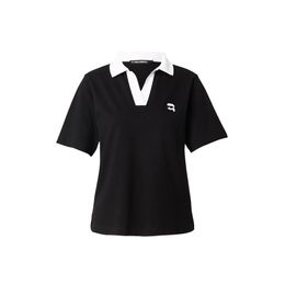 K by KARL LAGERFELD Karl Lagerfeld Poloshirt 'IKON' Damen Gr&ouml;&szlig;e XL schwarz / wei&szlig;