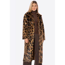 Wittchen Langer Kunstpelzmantel mit Leopardenmuster in Brown | Gr.: XL