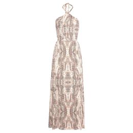 Buffalo Kleid Damen Gr&ouml;&szlig;e 36 creme / braun / gr&uuml;n / orange Winterkleid