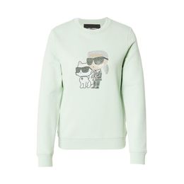K by KARL LAGERFELD Karl Lagerfeld Sweatshirt 'IKON' Damen Gr&ouml;&szlig;e XXL grau / pastellgr&uuml;n / schwarz / wei&szlig;