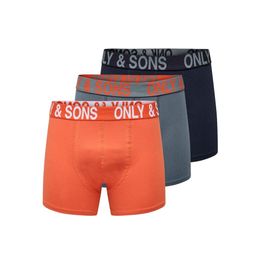 Only & Sons Only & Sons Boxershorts 'ONSFitz' Herren Gr&ouml;&szlig;e XS navy / grau / orange / wei&szlig;