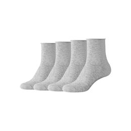 Socken Camano "cotton fine", Damen, Gr. 39-42, grau (hellgrau), Baumwolle, Elasthan, Polyamid, meliert, normal, Socken Socken, Mit Rollrand