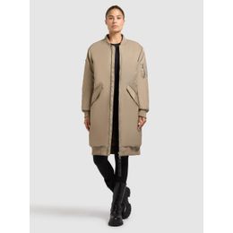 Wintermantel Khujo "LULU", Damen, Gr. S, bomber beige, Twill, 100% Nylon, unifarben, eingesetzt Rippbündchen, Mäntel