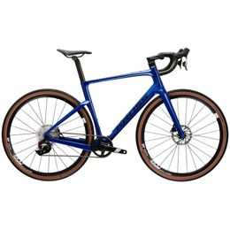 Gravelbike KROSS "Gravelbike Carbon Esker RS 2.0 Blau 12 Gänge" Gr. 48, blau, grau, Fahrräder, 48cm, 28 Zoll (71,12cm) hinten: 28 Zoll (71,12cm)